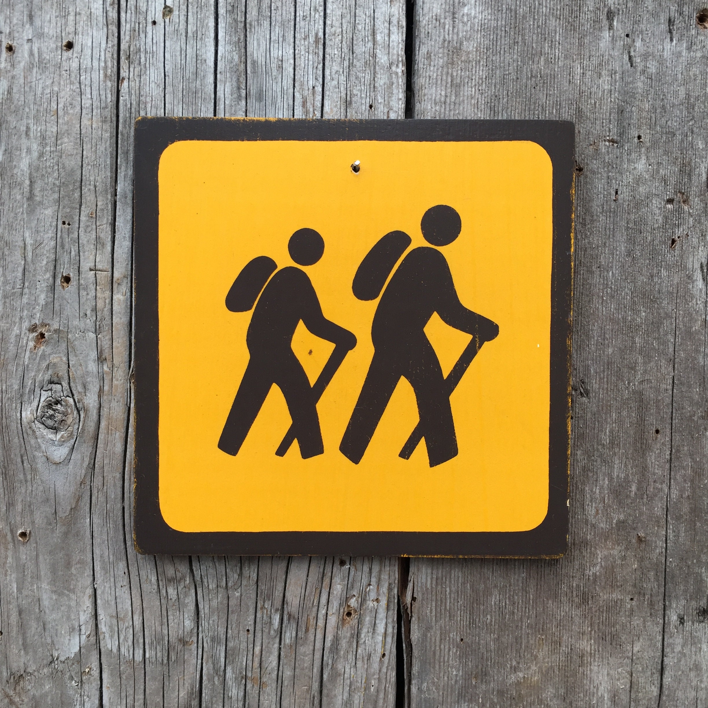 Hiking Icon Sign Handmade Screen Printed Sign National | Etsy