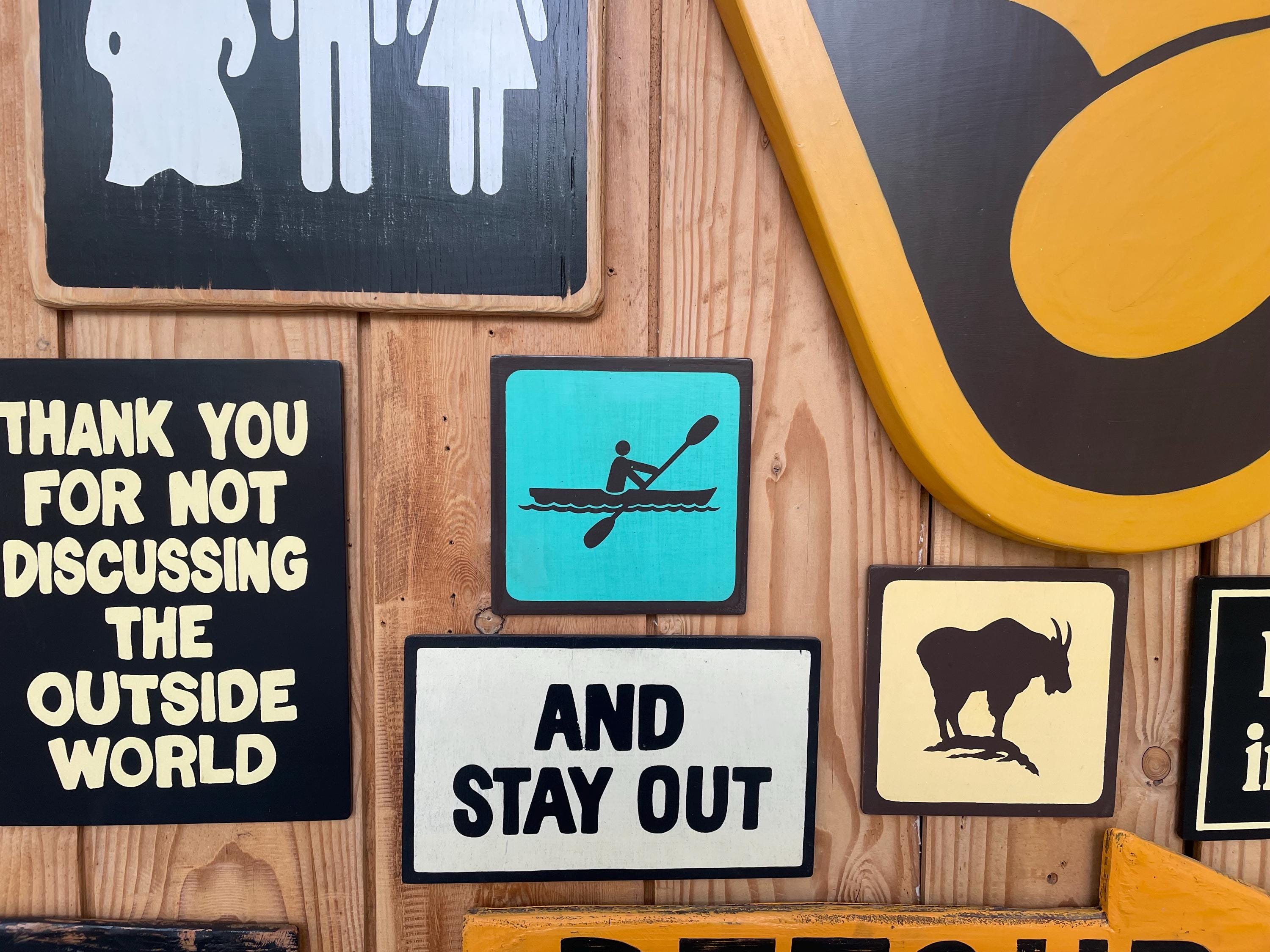 Kayaking Icon Sign | Handmade Screen Printed Sign | National Park ...