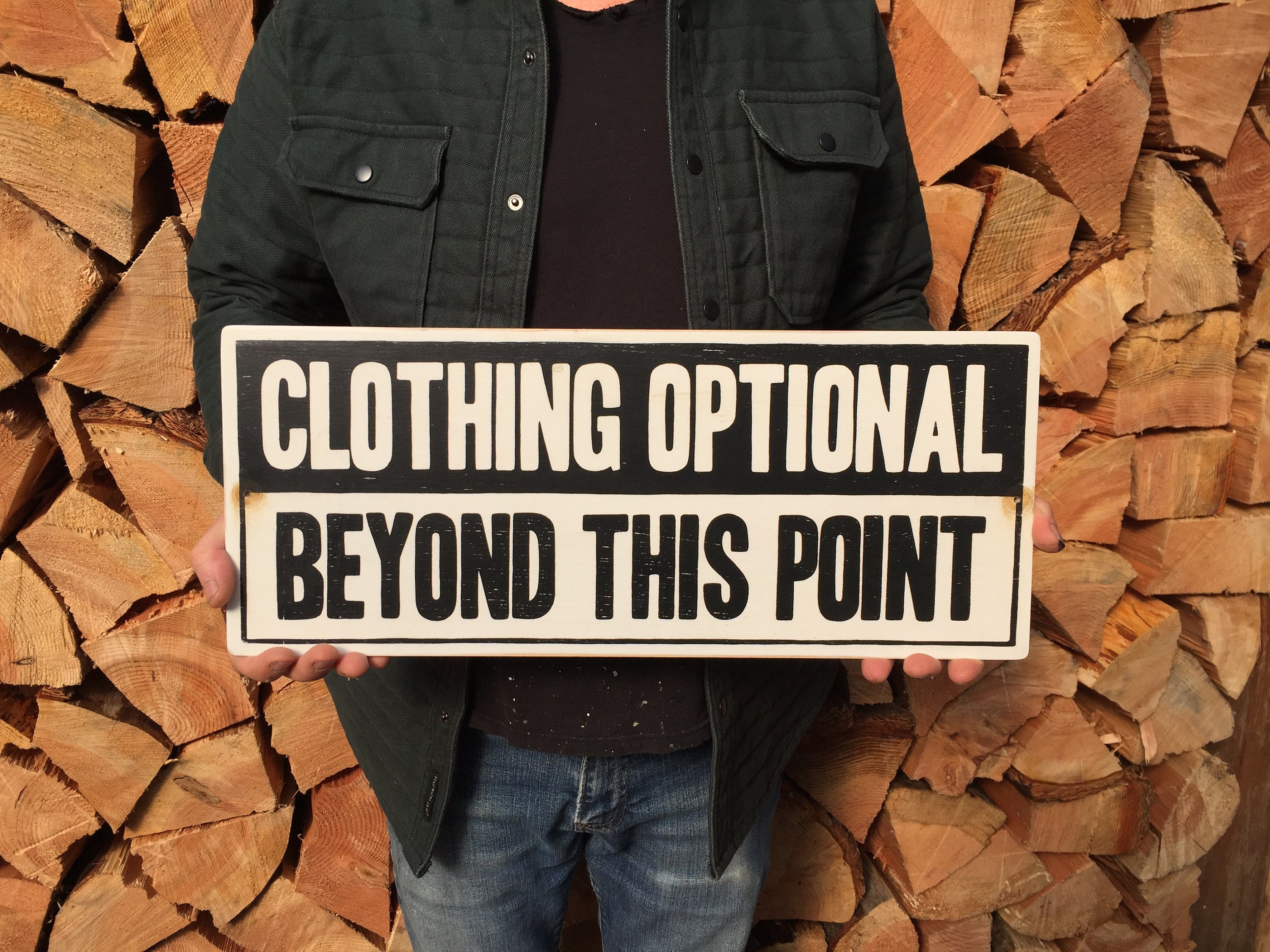 Clothing Optional Sign Handmade Screen Printed Sign Nude - Etsy Canada