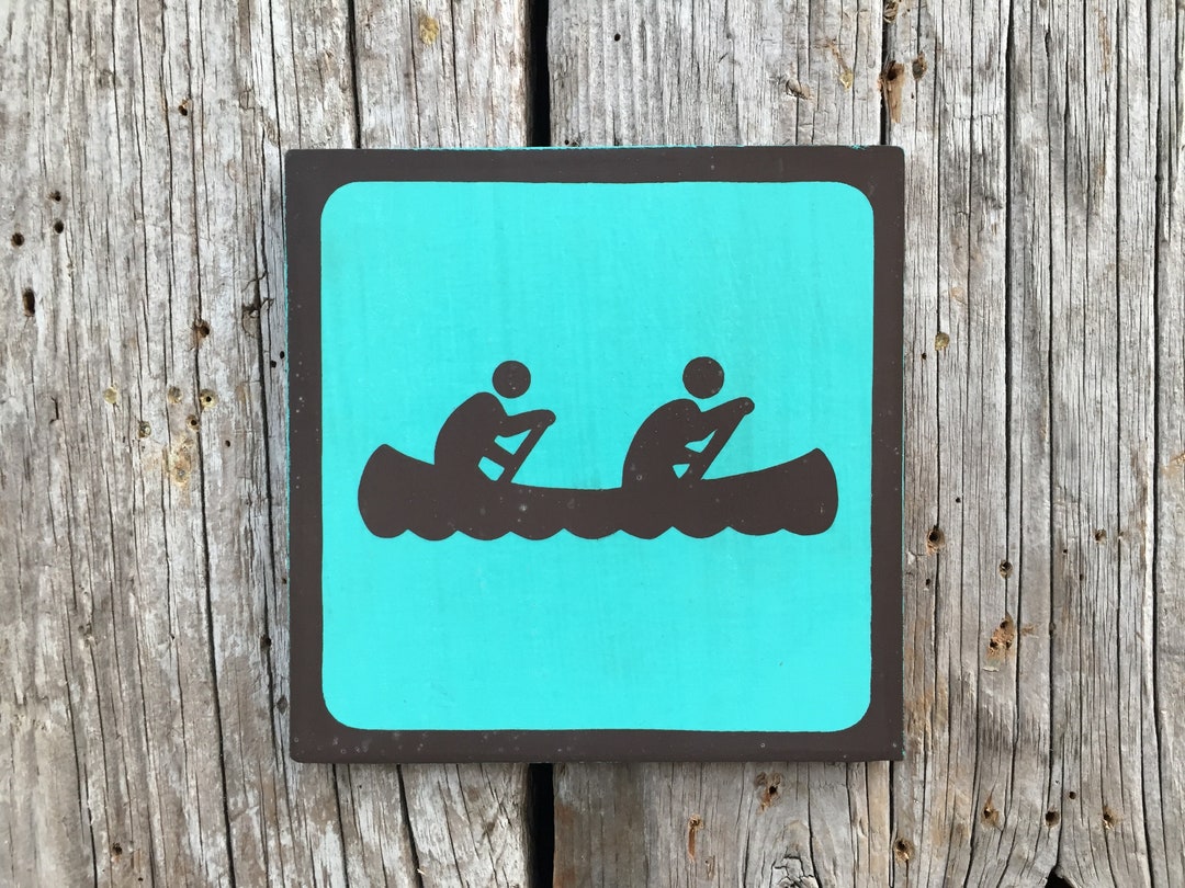Canoeing Icon Sign | Handmade Screen Printed Sign | National Park ...