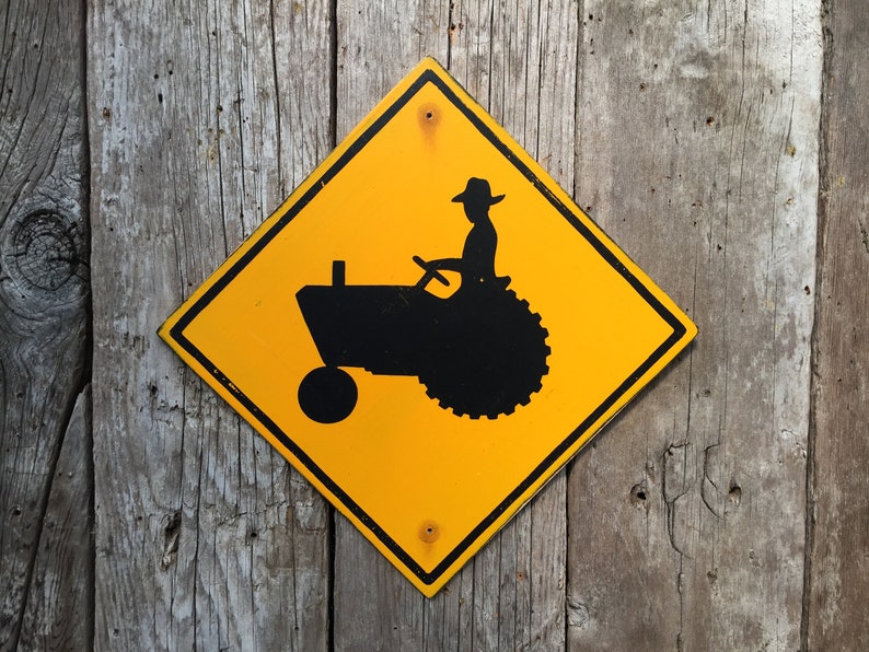Farm Tractor Sign Handmade Screen Printed Sign Highway | Etsy