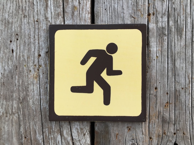 Running Icon Sign Handmade Screen Printed Sign National - Etsy