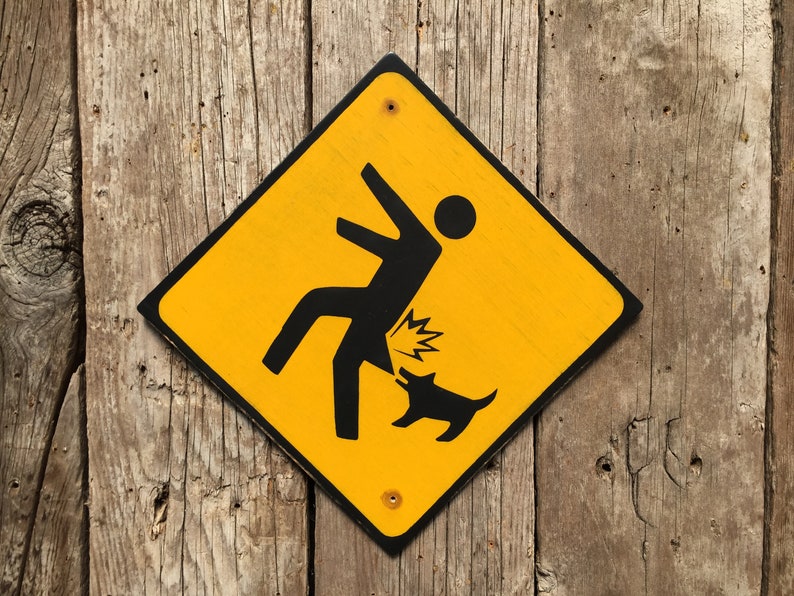 Weird Japanese Beware of Small Dog Sign Handmade Screen - Etsy