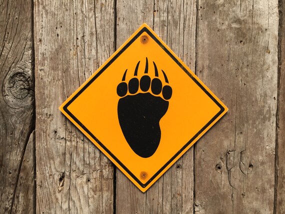 Grizzly Bear Claw Sign Handmade Screen Printed Sign Trail | Etsy