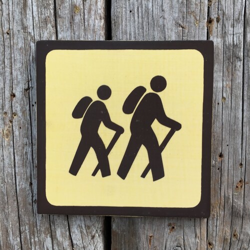 Hiking Icon Sign Handmade Screen Printed Sign National - Etsy