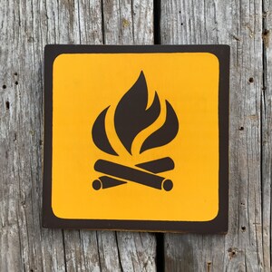 Campfire Icon Sign | Handmade Screen Printed Sign | National Park ...