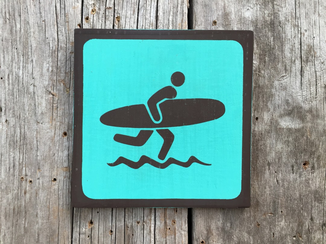 Surfing Icon Sign | Handmade Screen Printed Sign | National Park Symbol ...