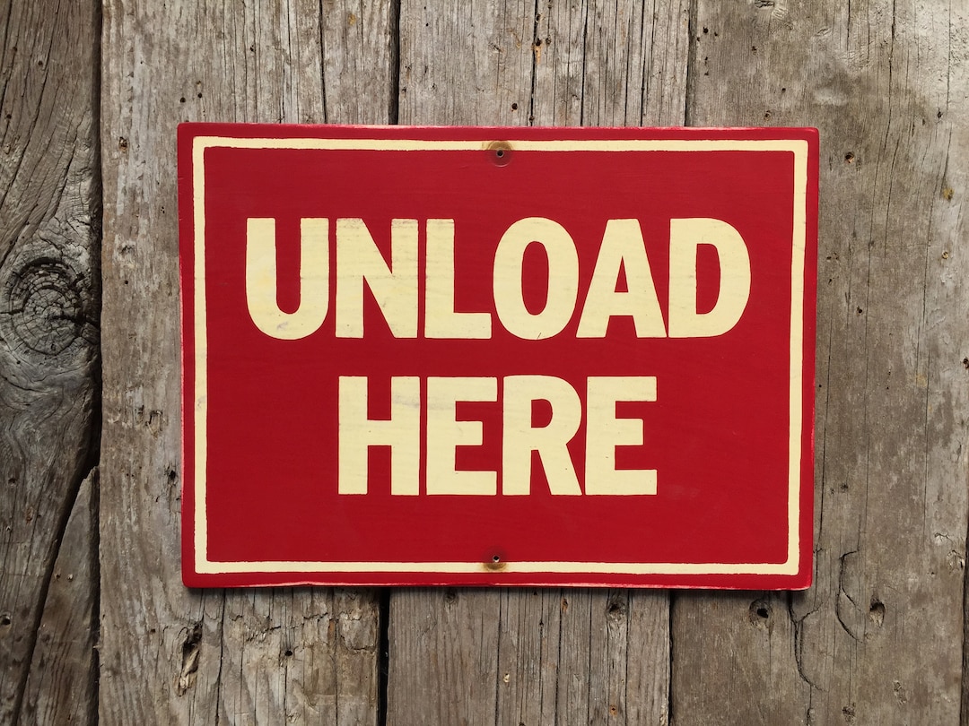 Unload Here Sign | Ski Hill Chairlift Sign | Handmade Screen Printed ...