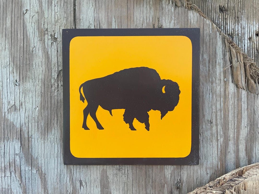Handmade Sign | BUFFALO Pictogram/symbol/icon | National Park Style ...