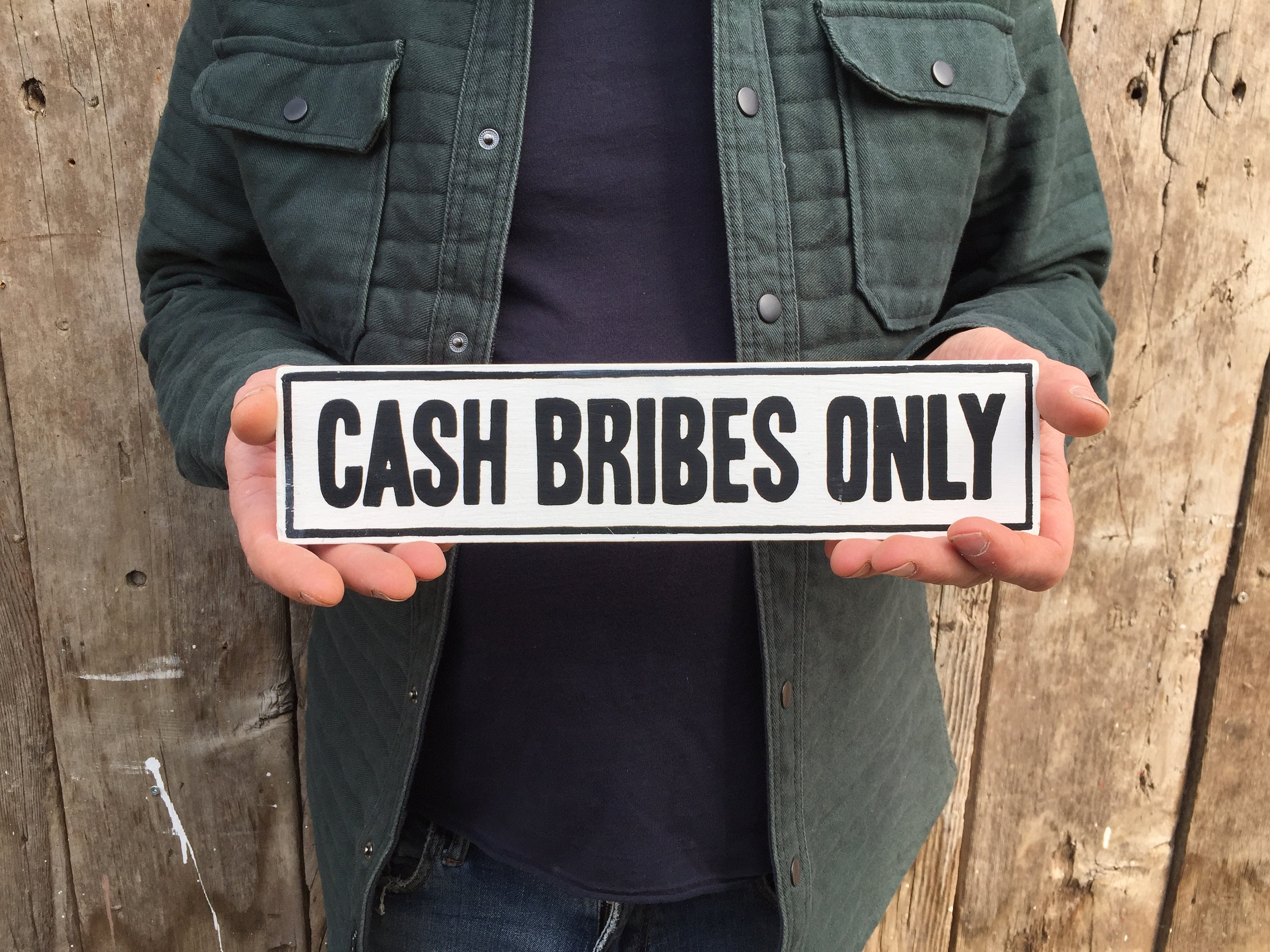 Cash Bribes Only Sign the Simpsons Handmade Screen Printed - Etsy UK