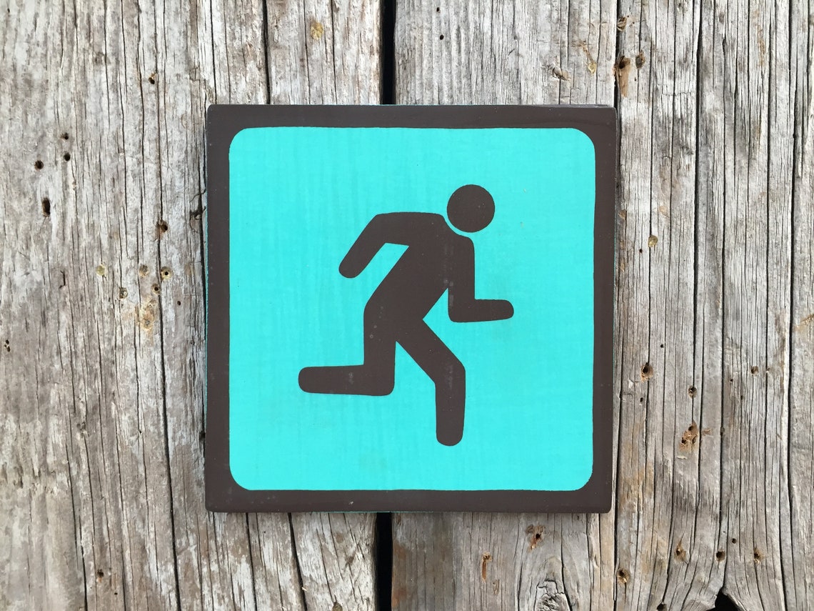 Running Icon Sign | Handmade Screen Printed Sign | National Park Symbol ...