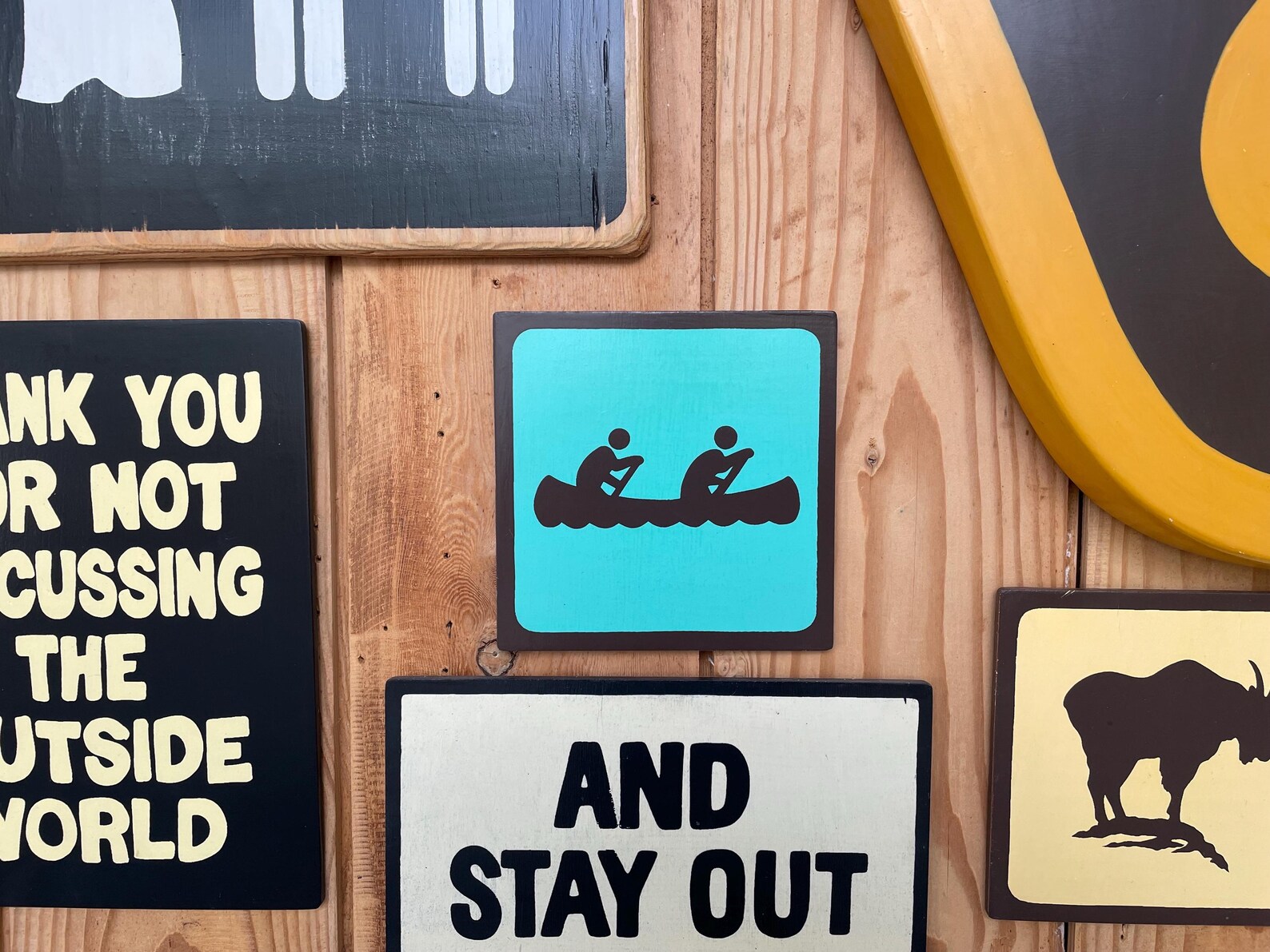 Canoeing Icon Sign | Handmade Screen Printed Sign | National Park ...