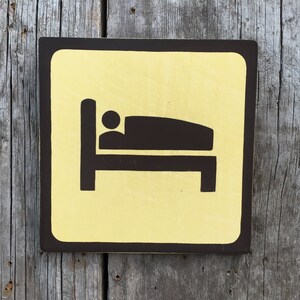 Accommodation Icon Sign | Handmade Screen Printed Sign | National Park ...