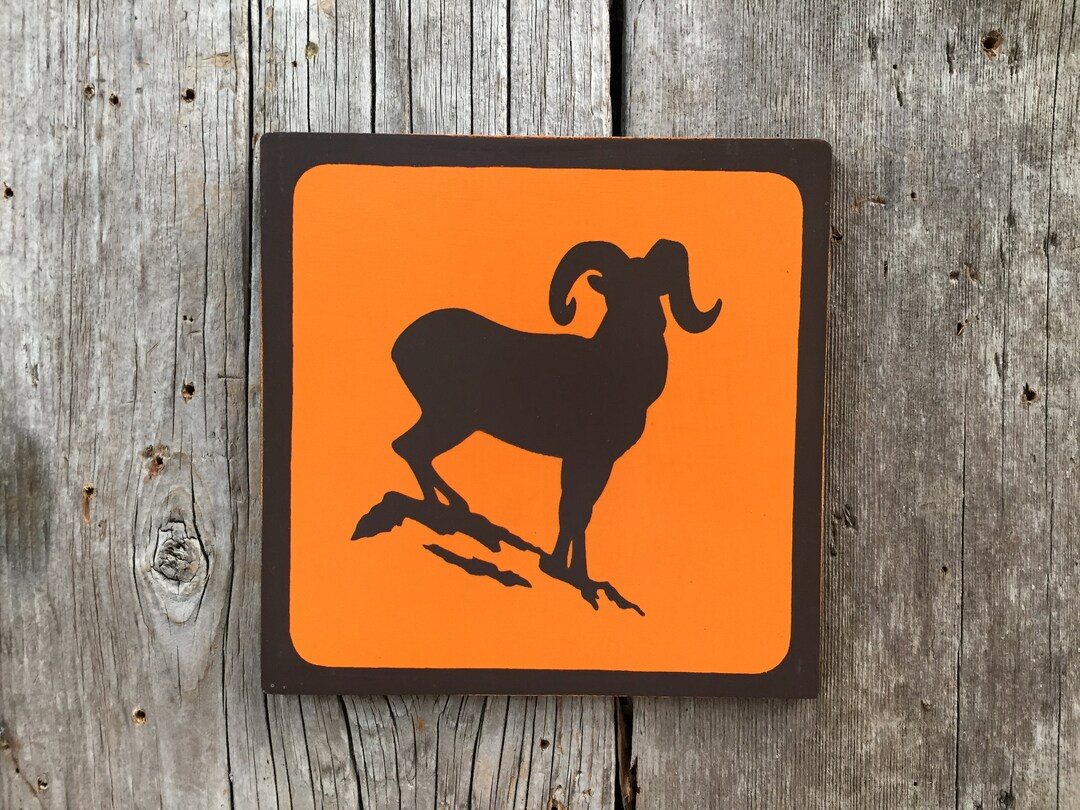 Bighorn Sheep Icon Sign | Handmade Screen Printed Sign | National Park ...