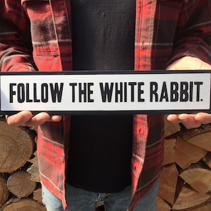 White Rabbit Sign | Handmade Screen Printed Sign | Alice in Wonderland ...