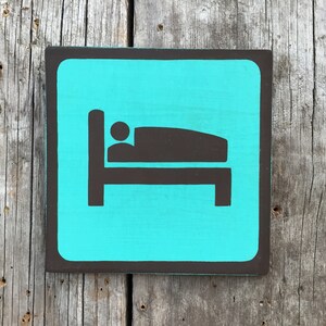 Accommodation Icon Sign | Handmade Screen Printed Sign | National Park ...