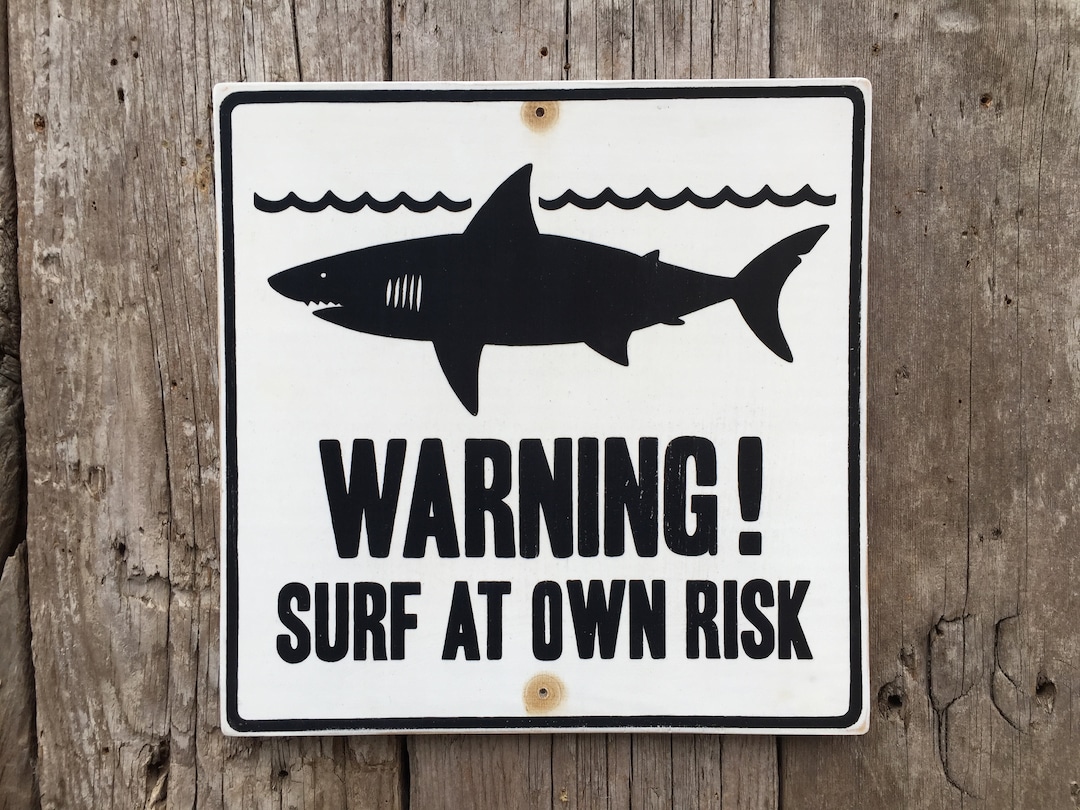 Surfing Shark Sign | Handmade Screen Printed Sign | Surf Board | Surfer ...