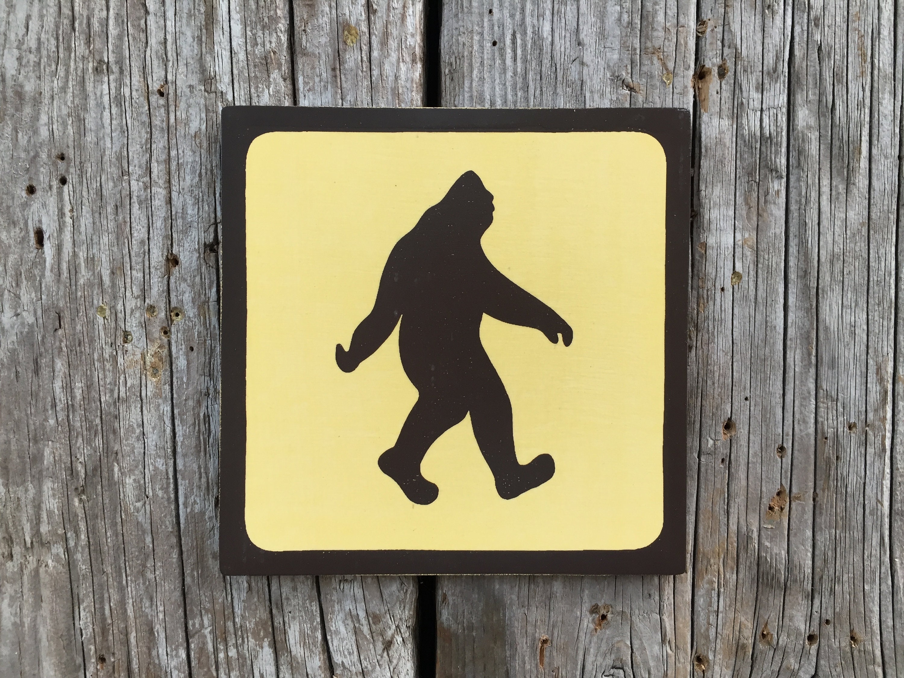 Sasquatch Icon Sign | Handmade Screen Printed Sign | National Park ...