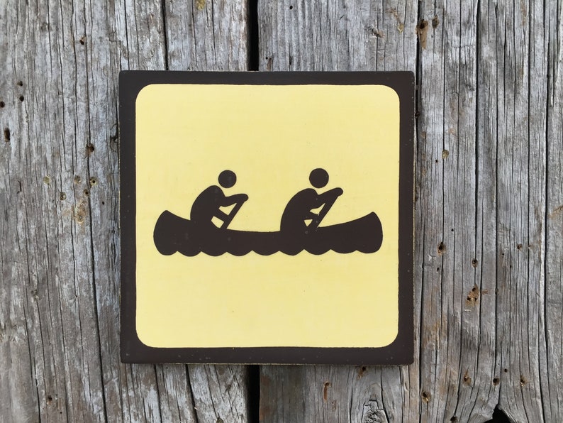 Canoeing Icon Sign | Handmade Screen Printed Sign | National Park ...