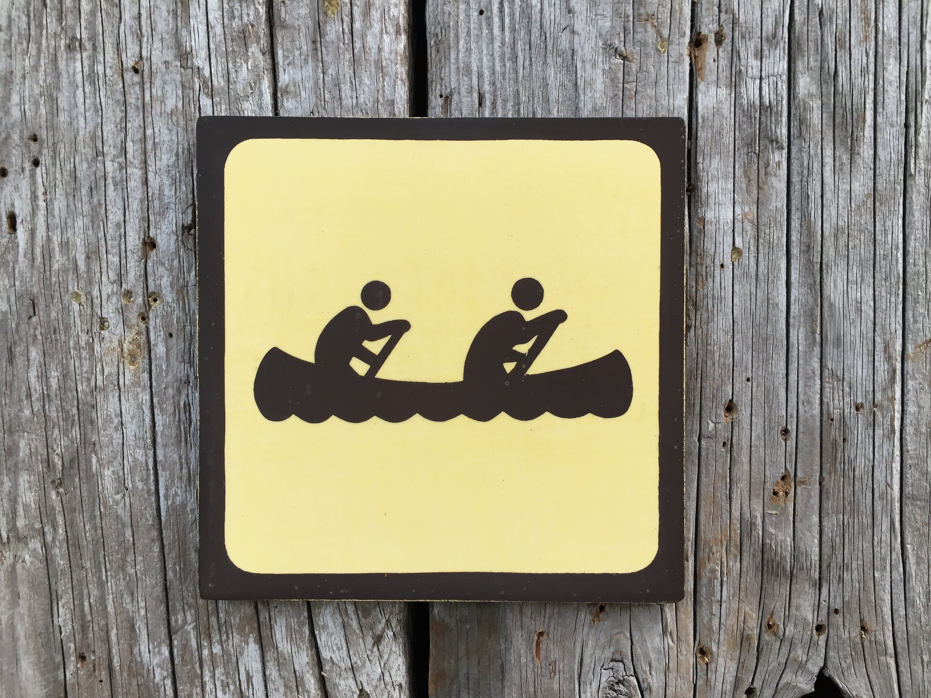 Canoeing Icon Sign | Handmade Screen Printed Sign | National Park ...