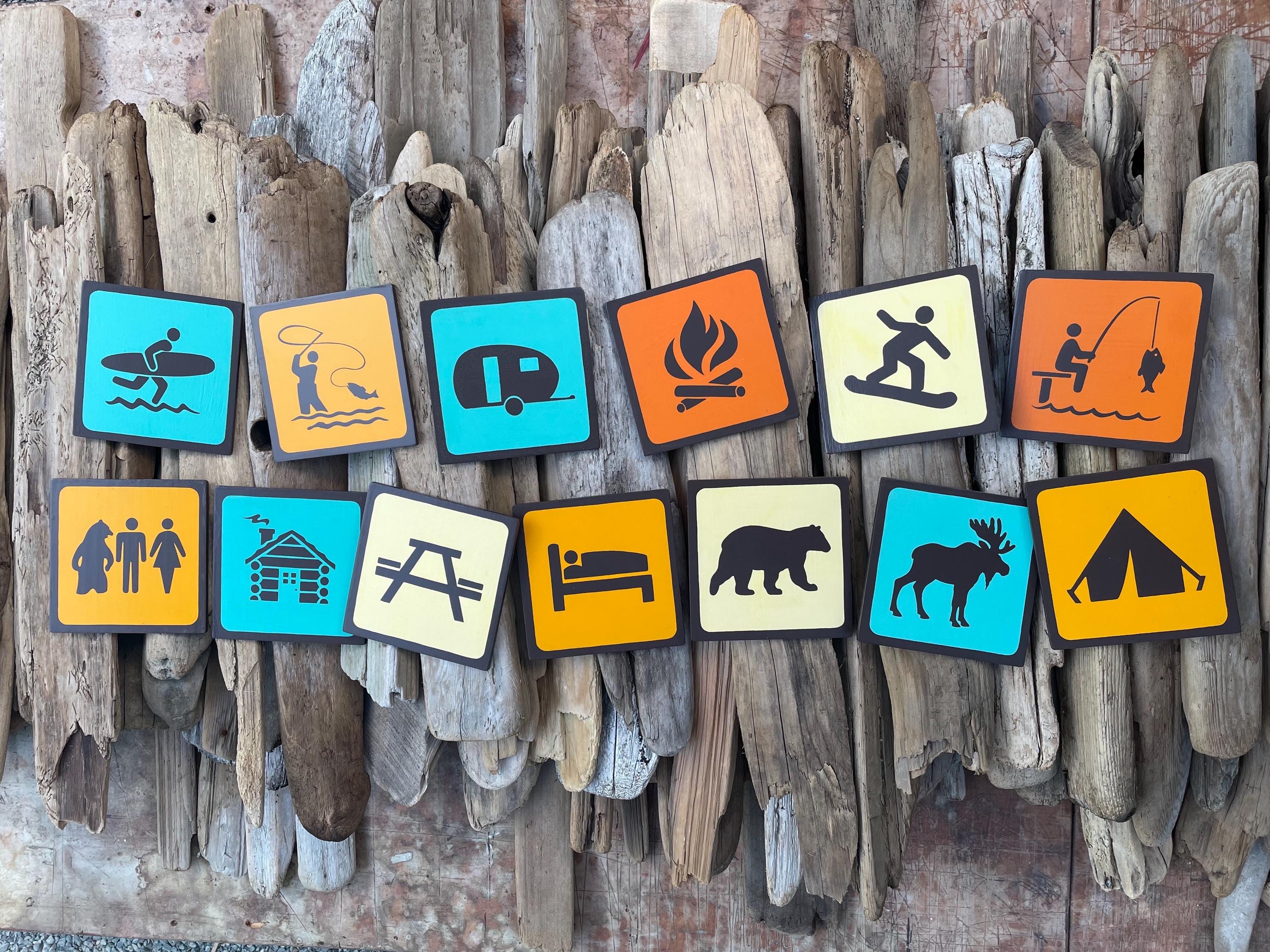 Canoeing Icon Sign | Handmade Screen Printed Sign | National Park ...