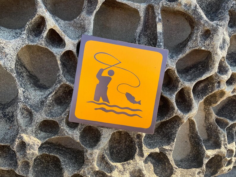 FLY FISHING Pictogram/symbol/icon Sign | Handmade | National Park Style ...