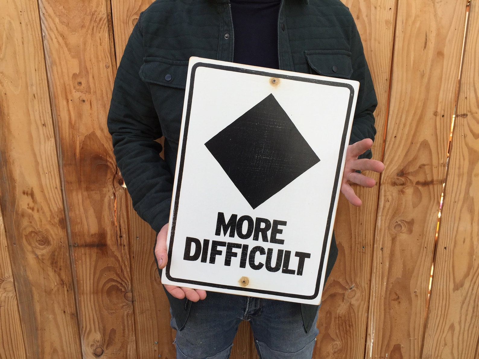 More Difficult Skiing Sign Ski Hill Trail Sign Handmade - Etsy Norway