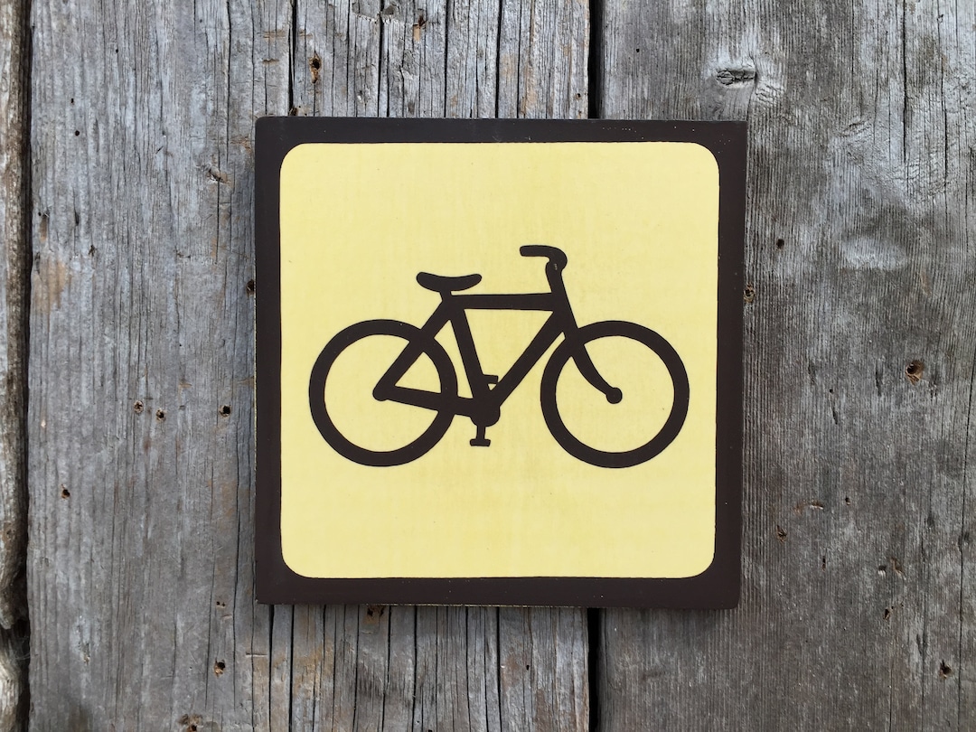 Bike Icon Sign | Handmade Screen Printed Sign | National Park Symbol ...