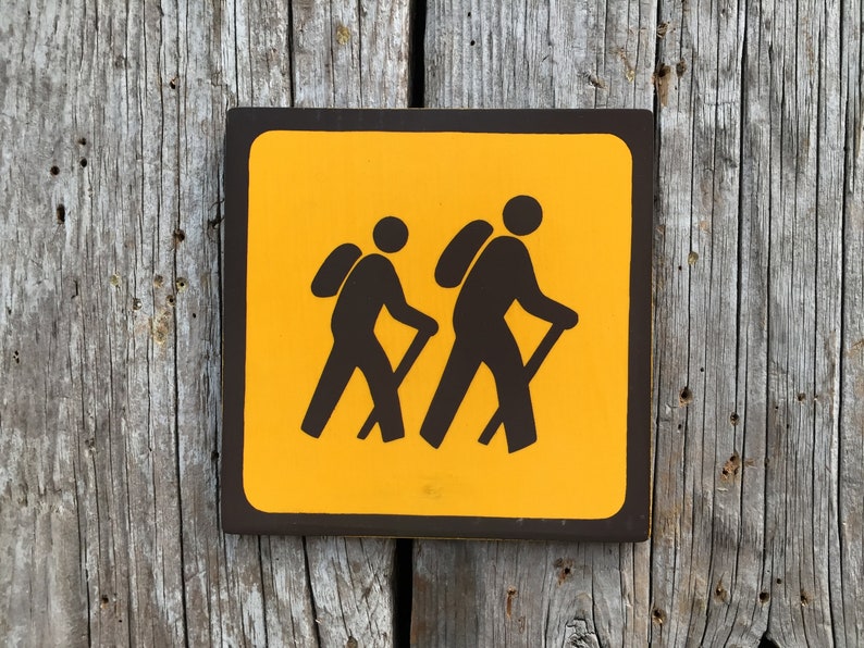 Hiking Icon Sign Handmade Screen Printed Sign National - Etsy