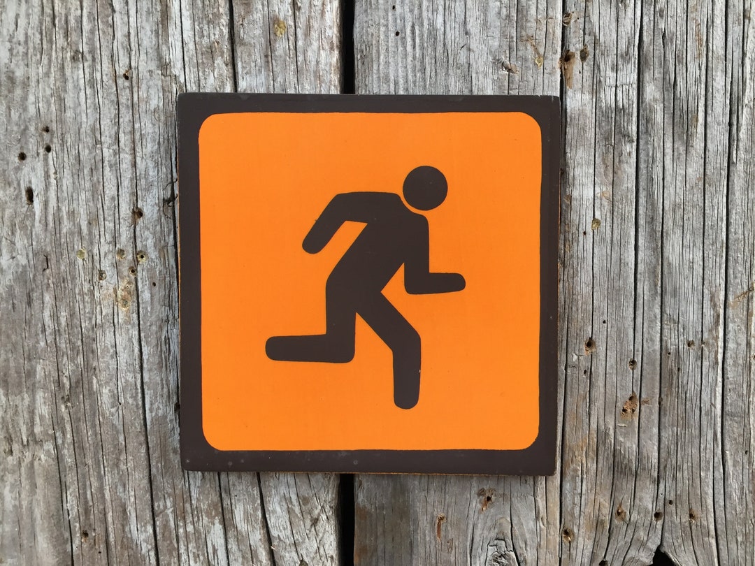 Running Icon Sign | Handmade Screen Printed Sign | National Park Symbol ...