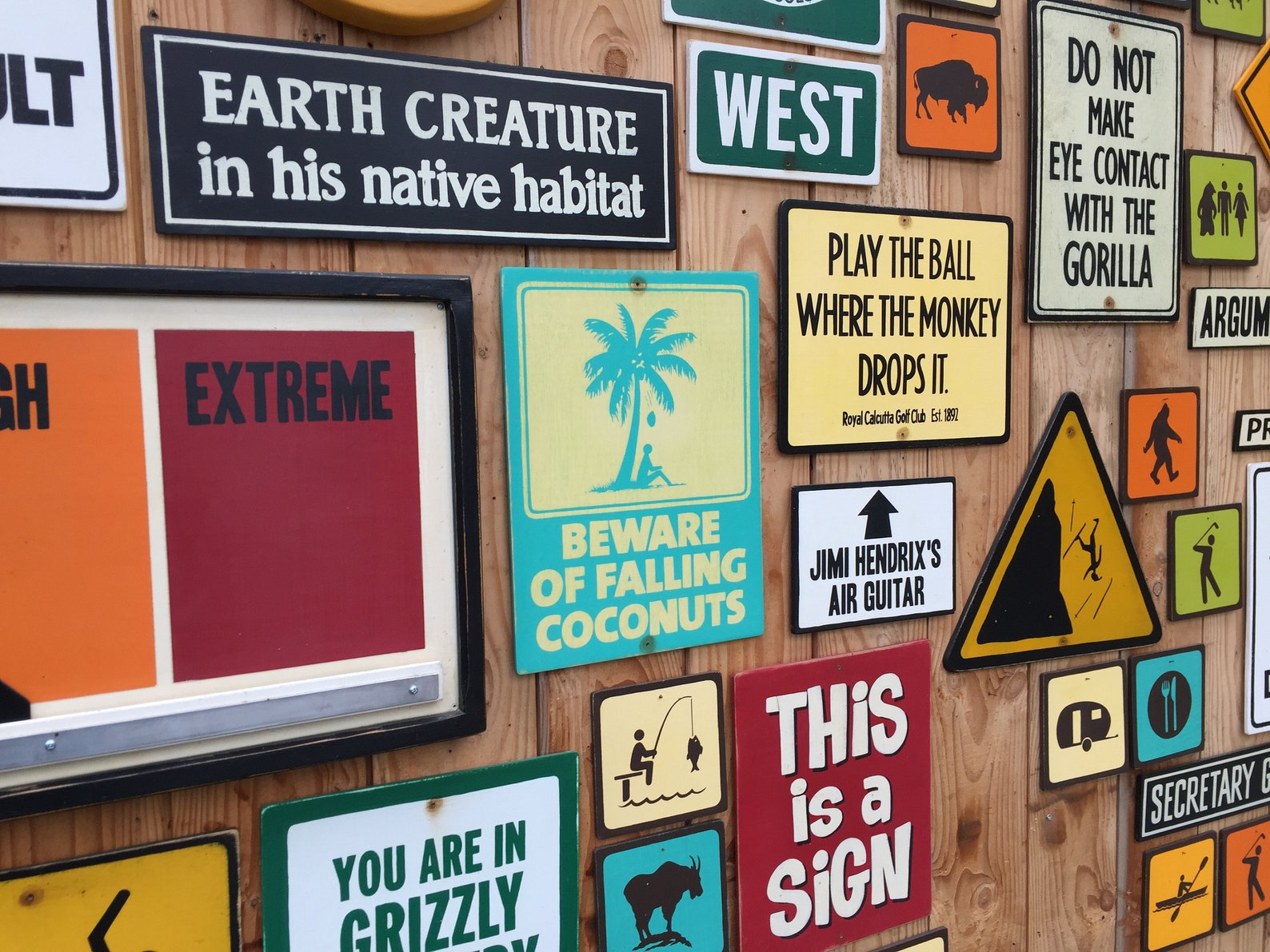 Falling Coconuts Sign Handmade Screen Printed Sign Beach - Etsy