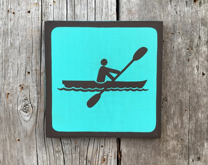 Kayaking Icon Sign Handmade Screen Printed Sign National Park Symbol ...