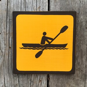 Kayaking Icon Sign | Handmade Screen Printed Sign | National Park ...