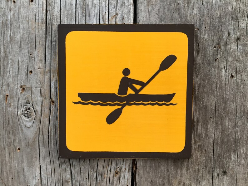 Kayaking Icon Sign Handmade Screen Printed Sign National | Etsy