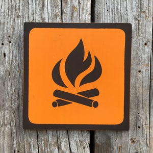 Campfire Icon Sign | Handmade Screen Printed Sign | National Park ...