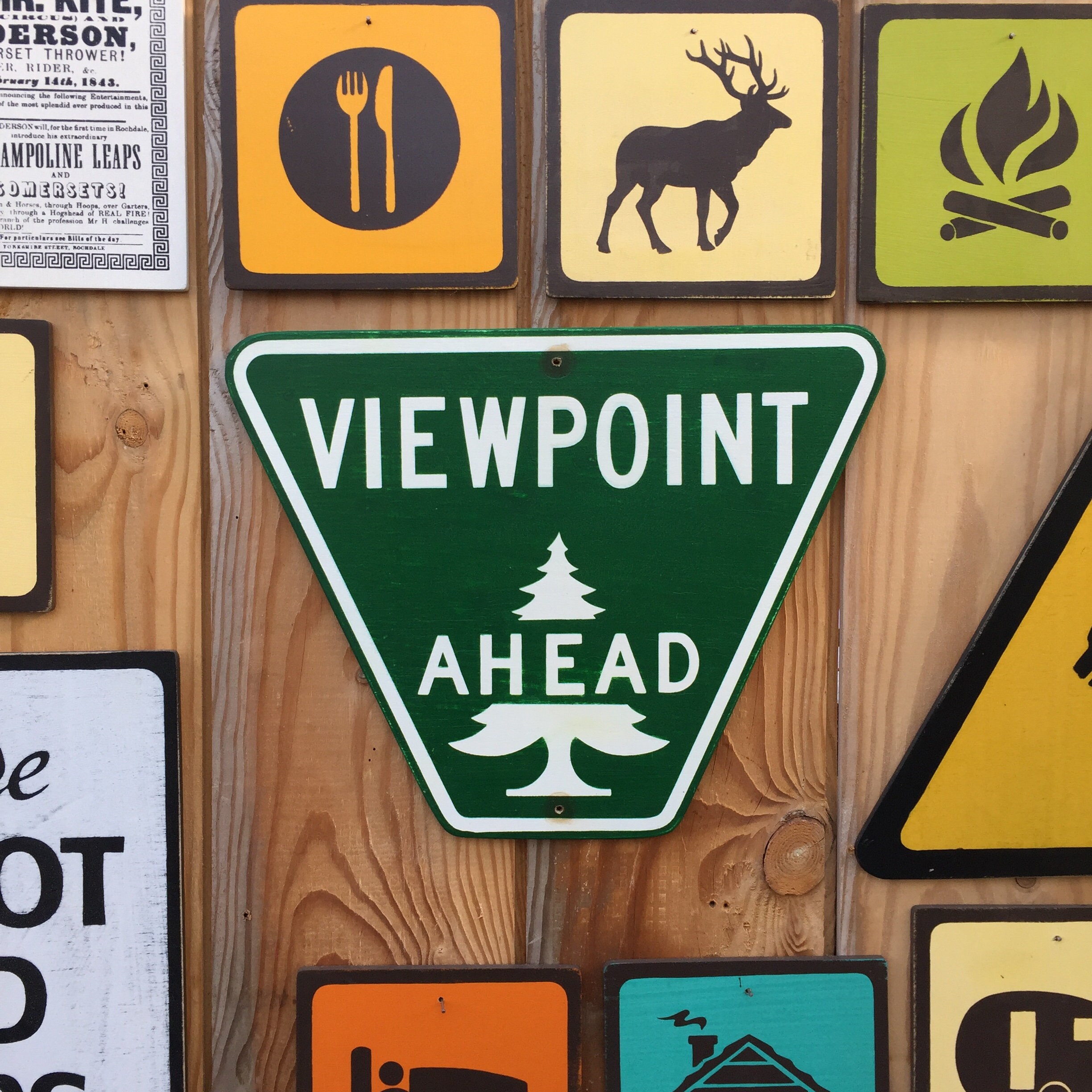 Viewpoint Ahead Highway Sign / Handmade Vintage / Authentic | Etsy
