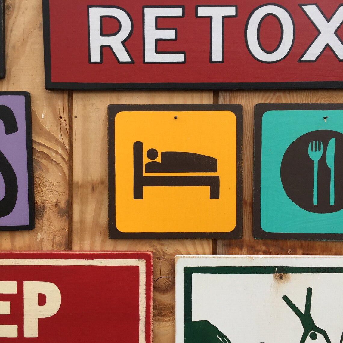 Accommodation Icon Sign Handmade Screen Printed Sign - Etsy