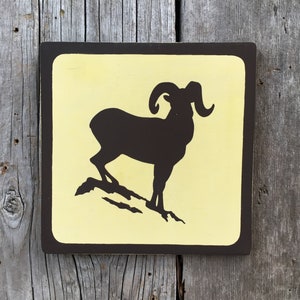 Bighorn Sheep Icon Sign | Handmade Screen Printed Sign | National Park ...