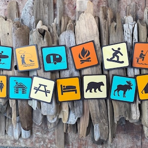 Kayaking Icon Sign | Handmade Screen Printed Sign | National Park ...