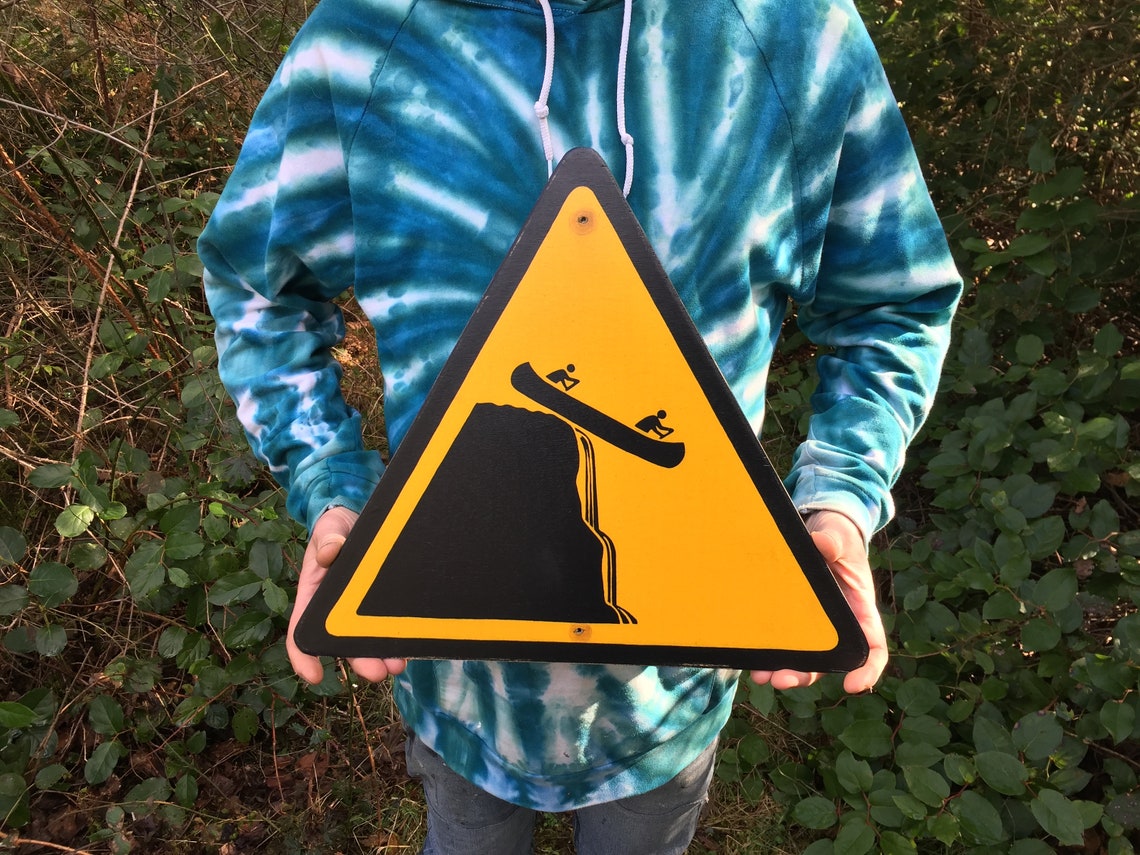 Canoeing Waterfall Sign Handmade Screen Printed Sign River - Etsy