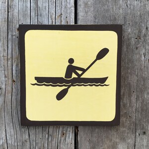Kayaking Icon Sign | Handmade Screen Printed Sign | National Park ...