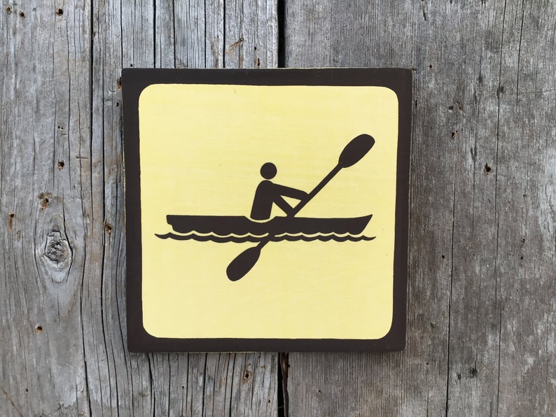 Kayaking Icon Sign Handmade Screen Printed Sign National | Etsy