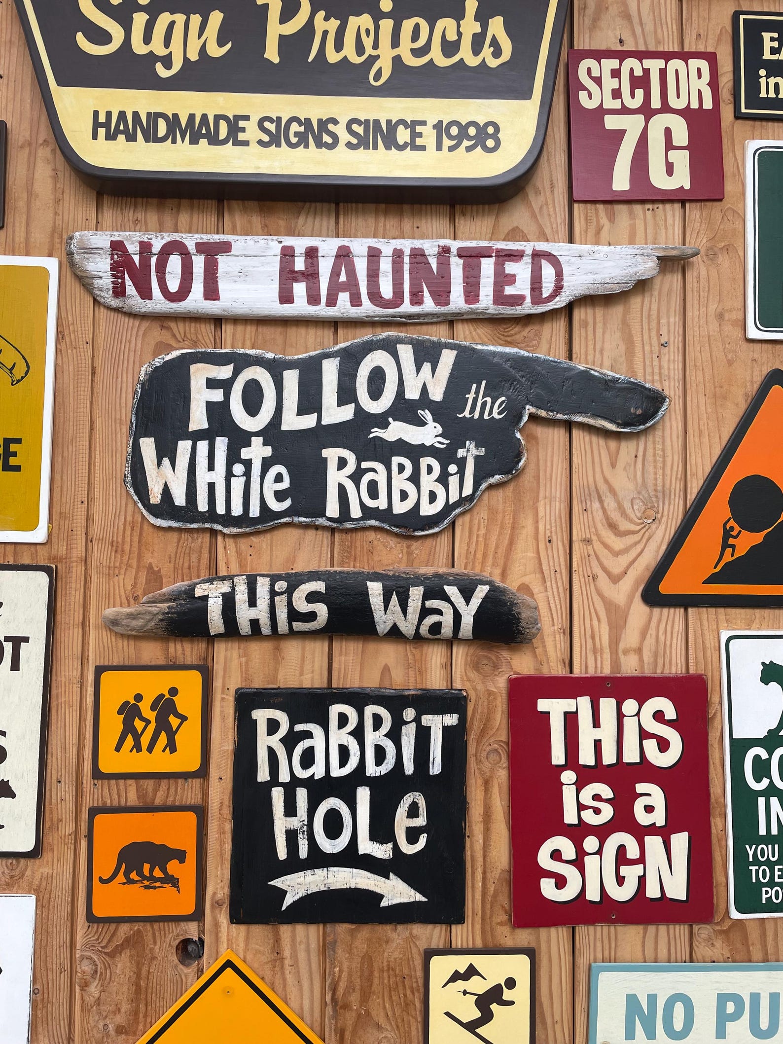 Follow the White Rabbit Sign Set | Alice in Wonderland Gift | Whimsical ...