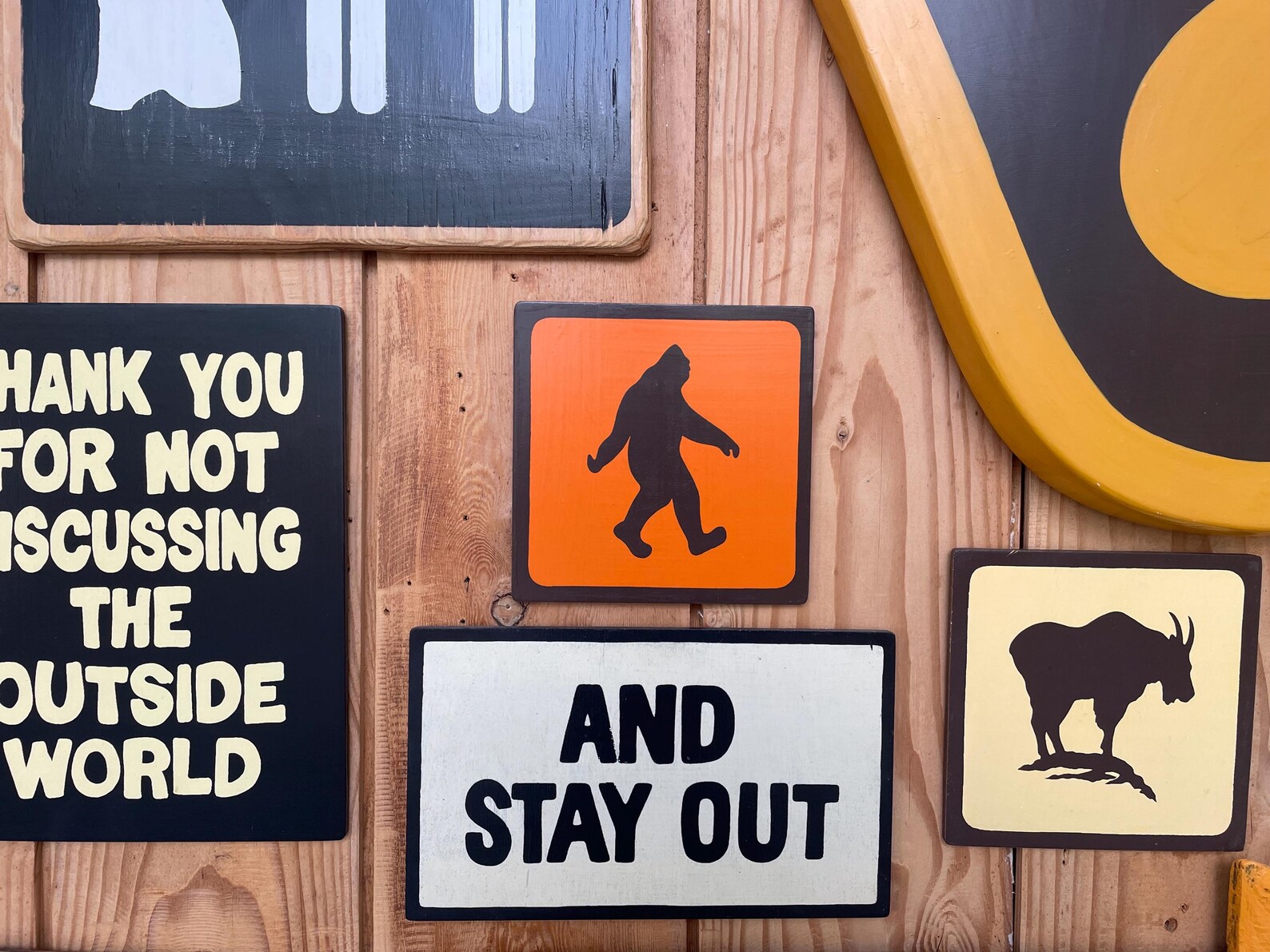 Sasquatch Icon Sign | Handmade Screen Printed Sign | National Park ...