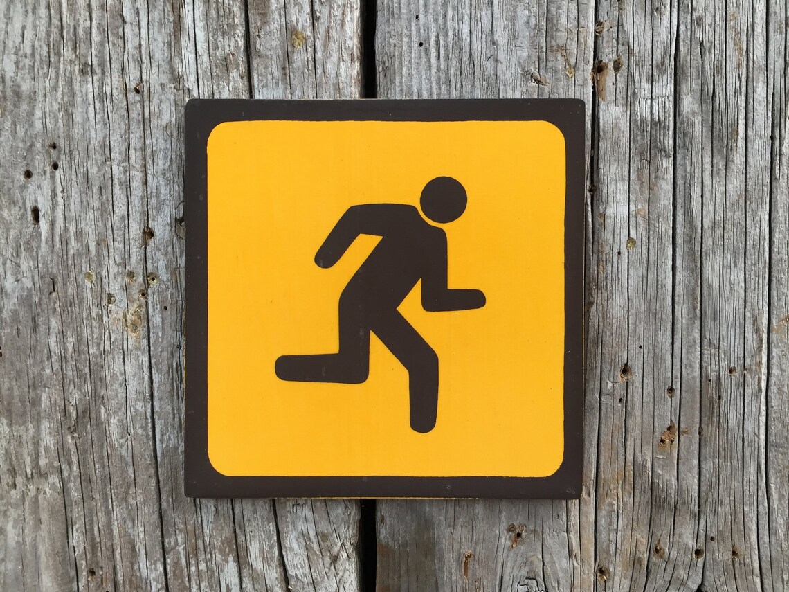 Running Icon Sign Handmade Screen Printed Sign National - Etsy