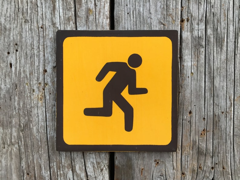 Running Icon Sign | Handmade Screen Printed Sign | National Park Symbol ...