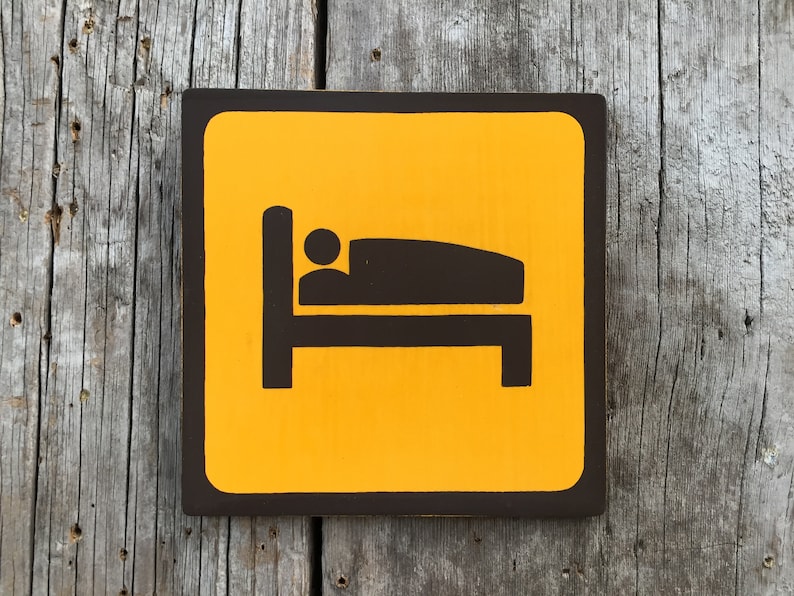 Accommodation Icon Sign | Handmade Screen Printed Sign | National Park ...
