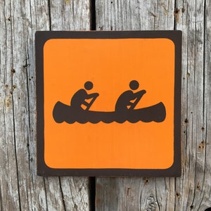 Canoeing Icon Sign | Handmade Screen Printed Sign | National Park ...