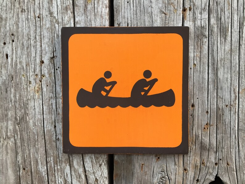 Canoeing Icon Sign | Handmade Screen Printed Sign | National Park ...