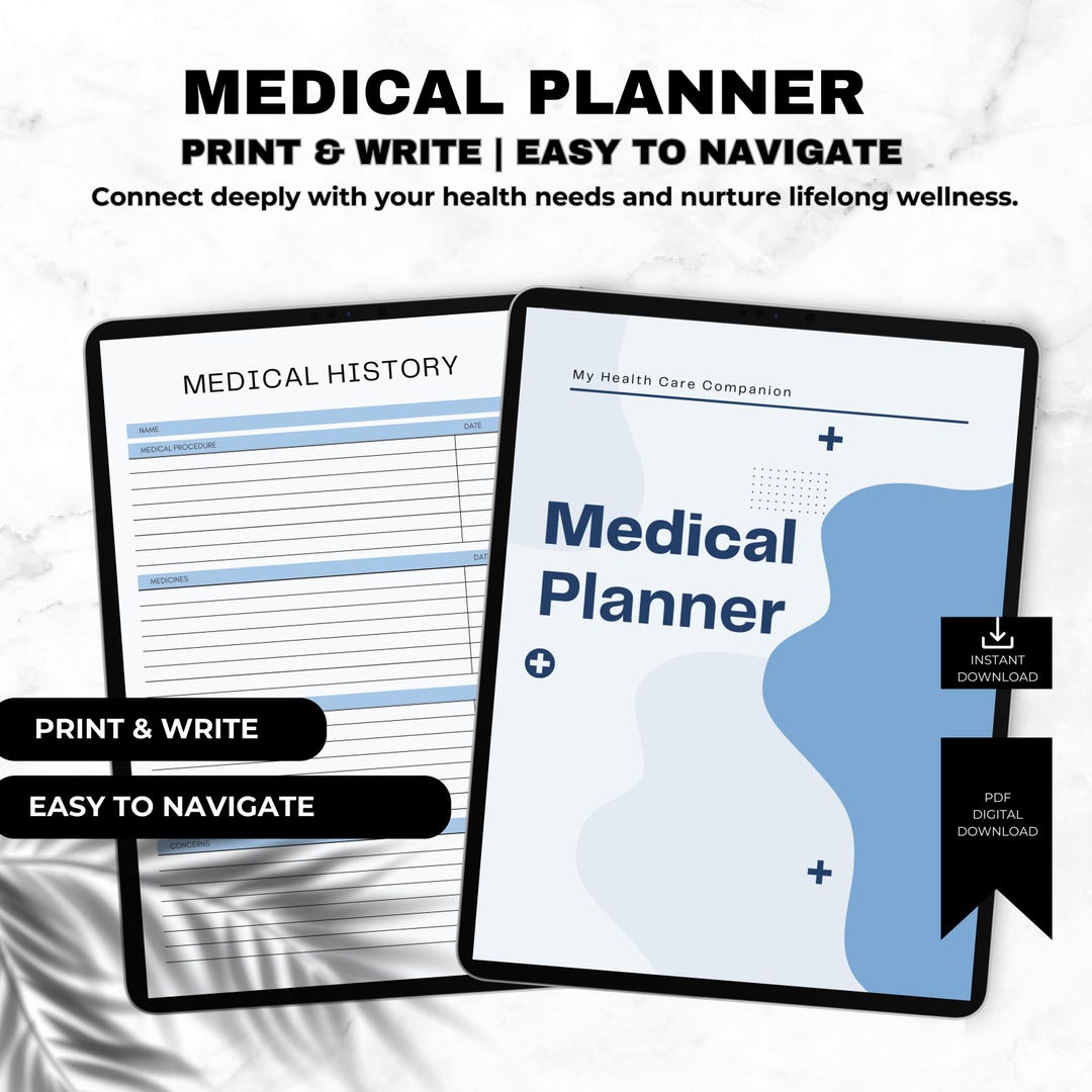 Medical Planner Bundle, Healthcare Planner, Medication Tracker, Doctor ...